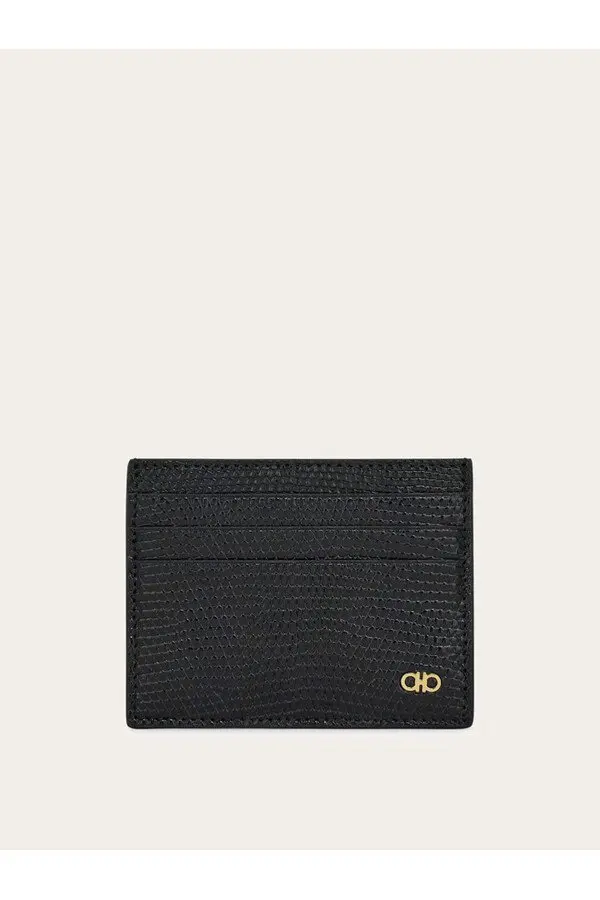 FERRAGAMO Gancini Credit Card Holder - Black