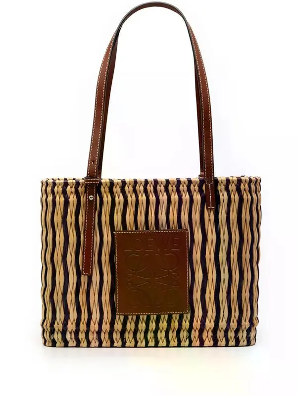 Loewe Raffia Square Basket Tote Bag - Brown