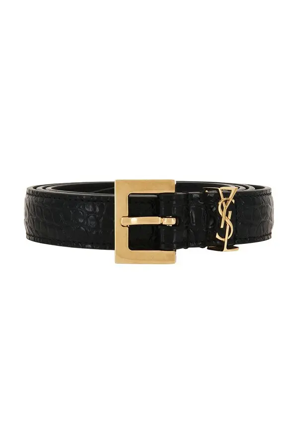 Saint Laurent Cassandre Belt - Noir