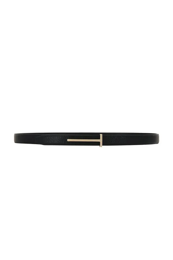 TOM FORD Supple Grain Leather Belt - Black