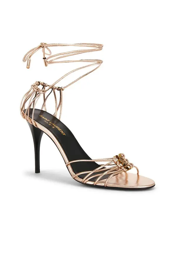 Saint Laurent Babylone Sandal - Metal Soft Rose