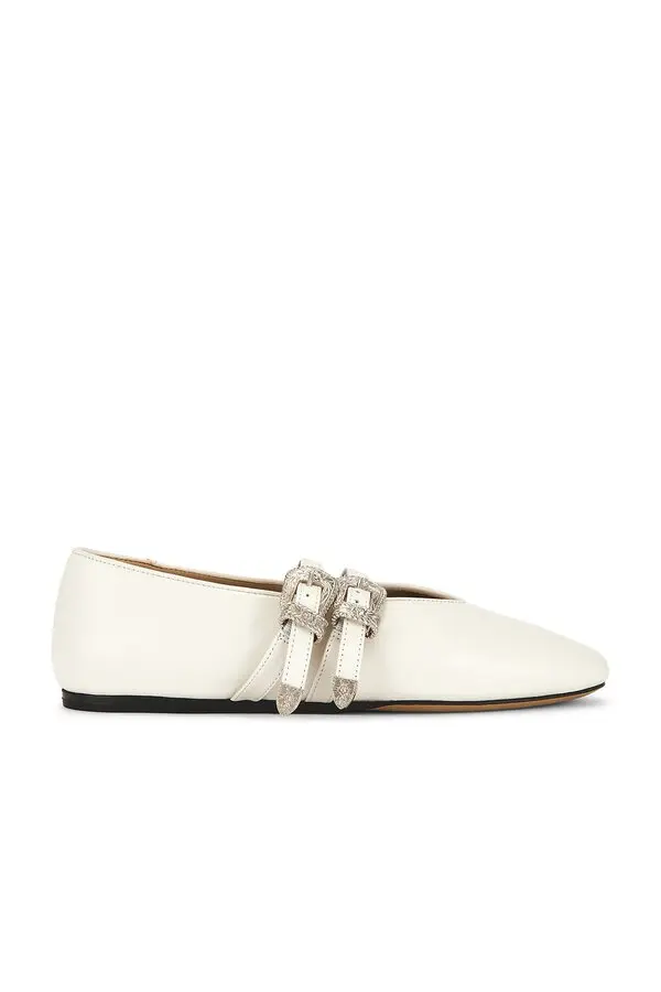 Le Monde Beryl Claudia Western Buckle Ballet Slipper - Ecru