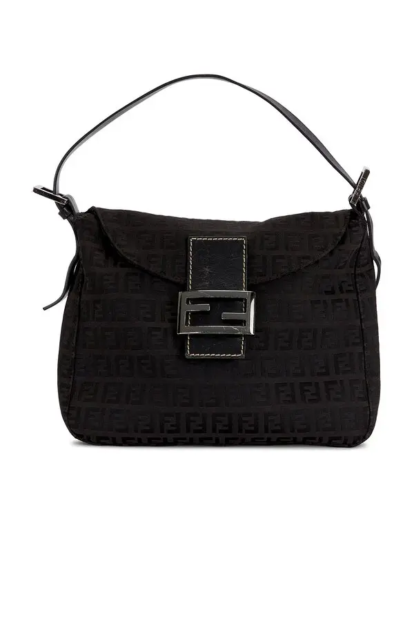 Fendi Zucchino Mama Baguette Shoulder Bag - Brown
