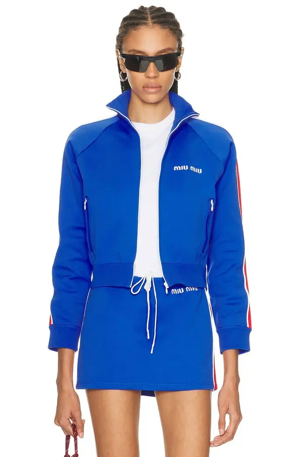 Miu Miu Nylon Zip Up Track Jacket