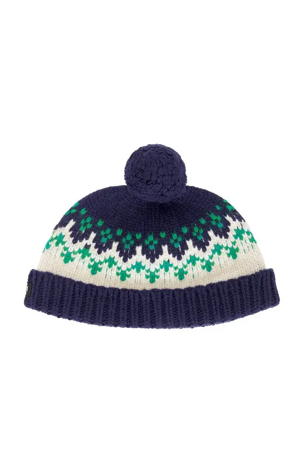 Miu Miu Wool Fairisle Beanie - Navy