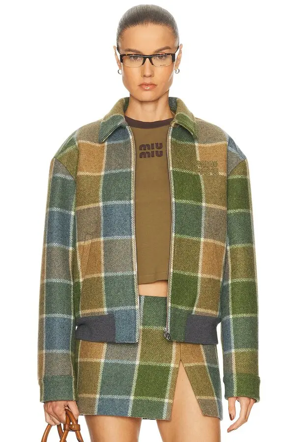 Miu Miu Check Padded Jacket