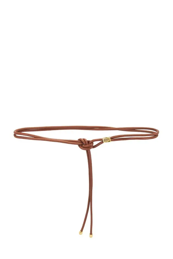 Isabel Marant Silvia Leather Belt - Cognac & Gold