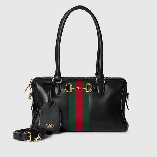 Gucci Medium Boston Bag In Leather - Black