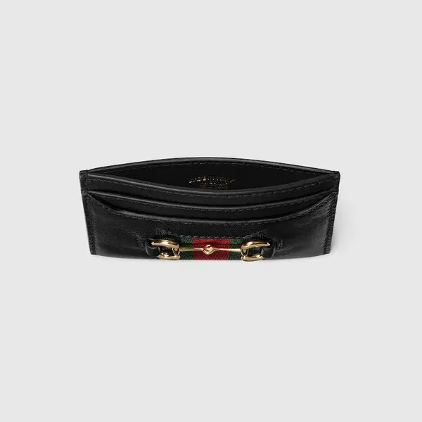 Gucci Horsebit Web Card Case Leather