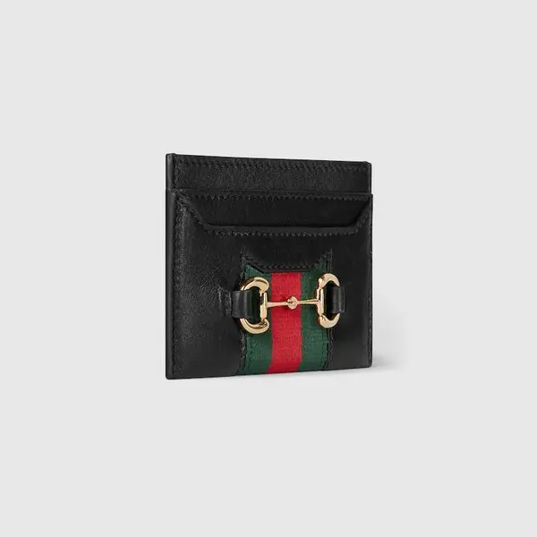 Gucci Horsebit Web Card Case Leather