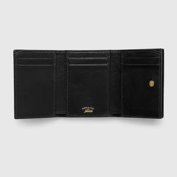 Gucci Horsebit Web Small Tri-fold Wallet Leather