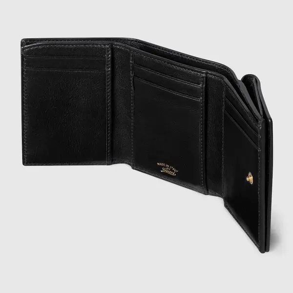 Gucci Horsebit Web Small Tri-fold Wallet Leather