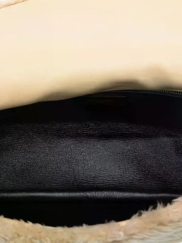 Saint Laurent 2021 Quilted Shearling Sade Puffer Envelope Clutch