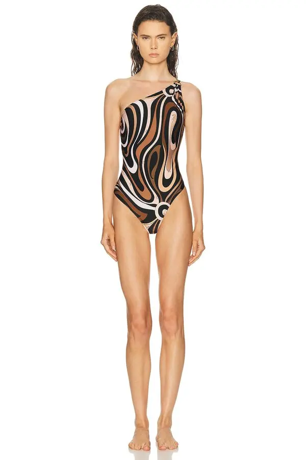 Emilio Pucci Costume One Piece Swimsuit - Black & Gold