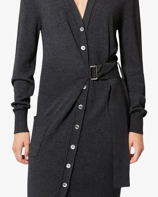 Isabel Marant Long Wool-blend Constance Wrap Dress