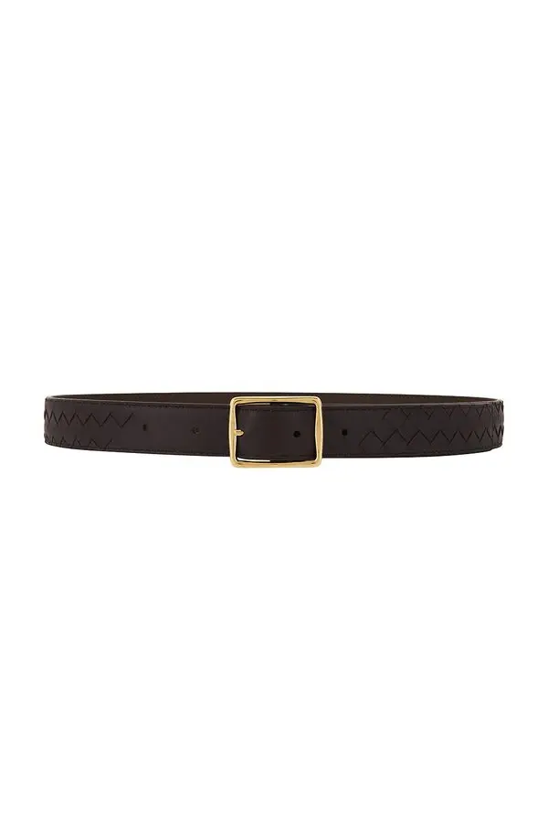 Bottega Veneta Reverso Belt - Dark Barolo  Nocciola  & Muse Brass