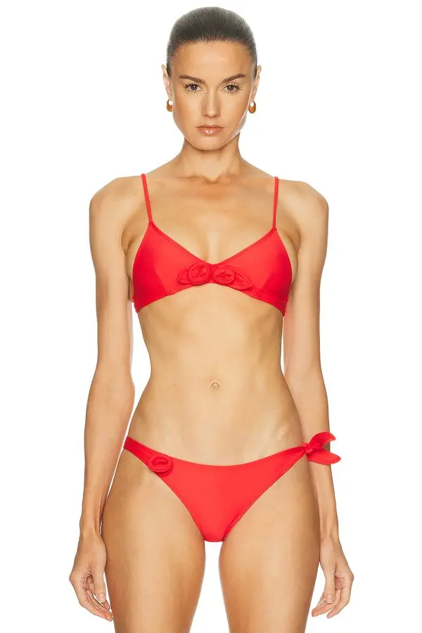 Coperni Flower Bikini Top - Red