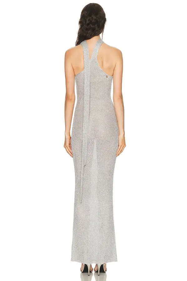 BANANHOT Aretha Metallic Knit Maxi Dress