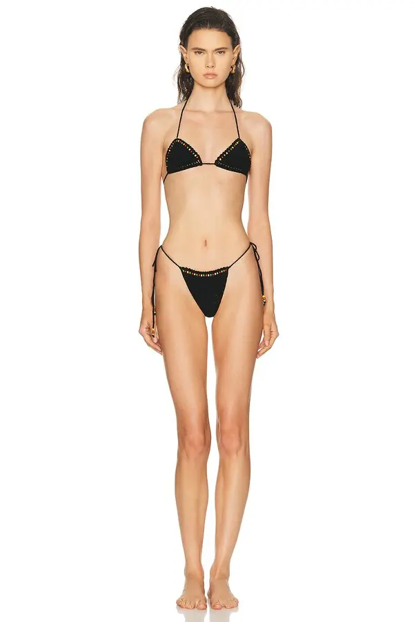 Akoia Swim Jamaica Bead Bikini Set - Black