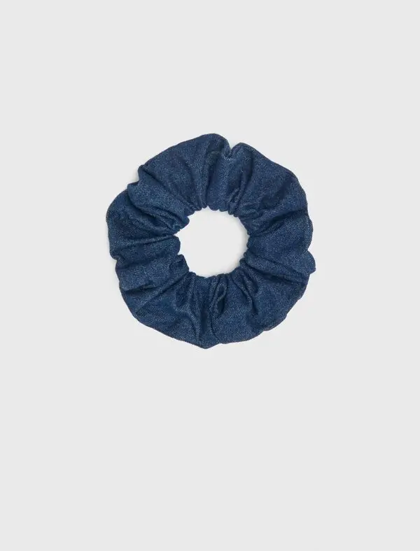Maje Cotton Denim Scrunchie - Navy
