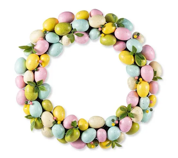 GLITZHOME 18'd Easter Eggs Wreath