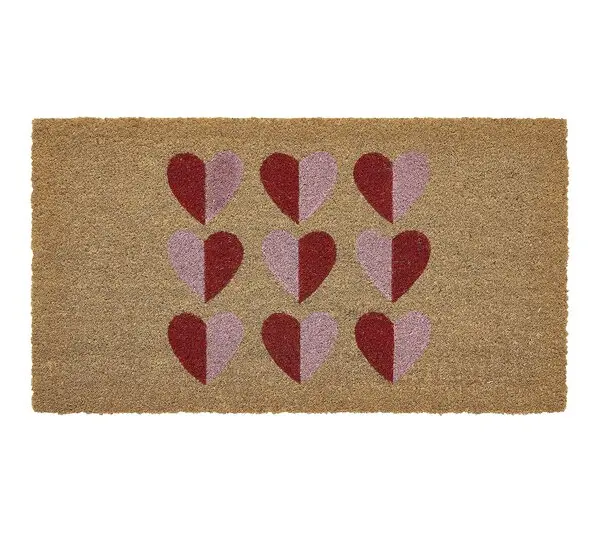 HALLMARK Red Heart Outdoor Coir Doormat, 18' X 0 - One-color
