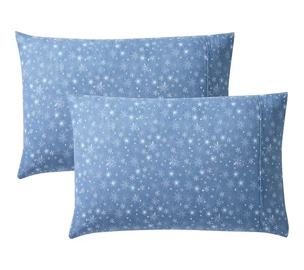 HALLMARK Snowflakes Cotton Flannel Bed Sheet Se T, Full