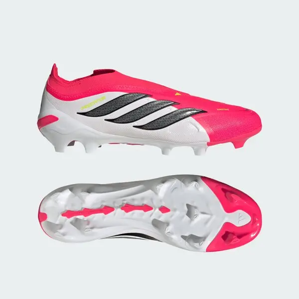 Adidas Predator League Laceless Firm Ground Soccer Cleats - Lucid Red / Core Black / Cloud White