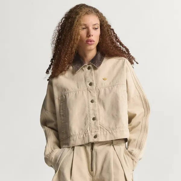 Adidas Canvas Tracktop Jacket - Stone Khaki