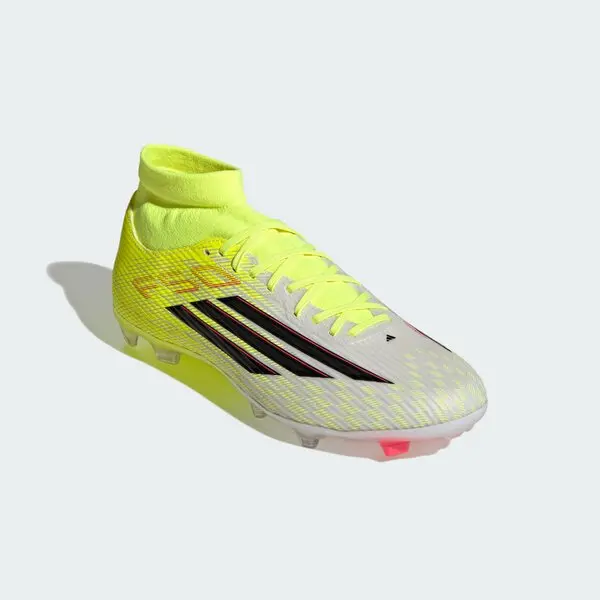 Adidas F50 League Mid Cut Firm Ground / Multi Ground Soccer Cleats - Team Solar Yellow 2 / Core Black / Lucid Red