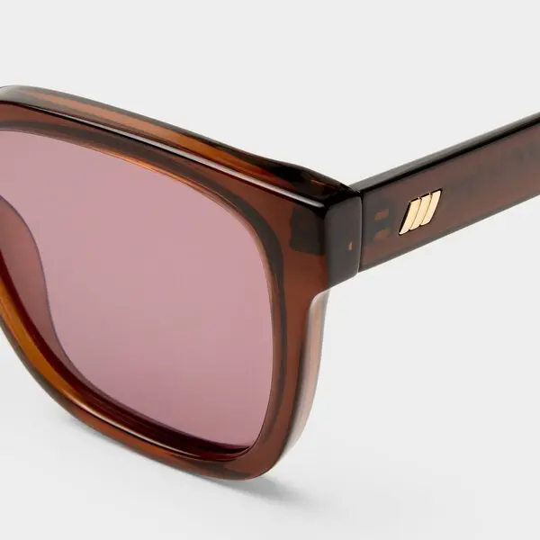 Le Specs Elixir Square Frame Sunglasses - Dark Chocolate