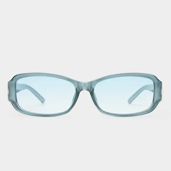 Le Specs Gigglemug Rectangle Sunglasses - Blue Pearl