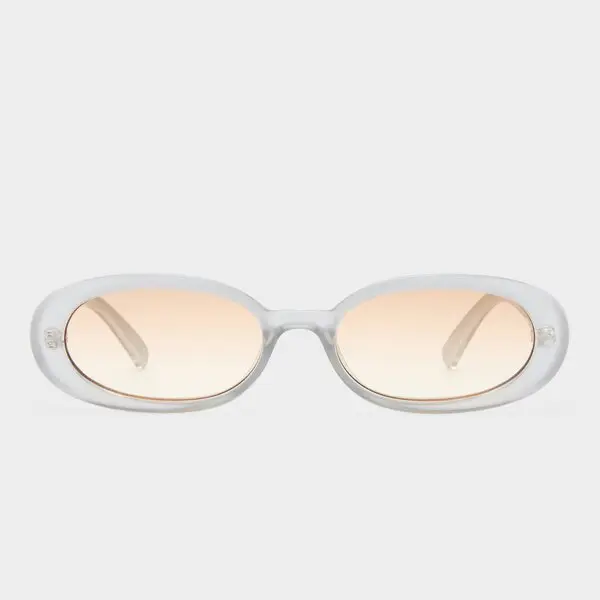 Le Specs Outta Love Oval Sunglasses - Silver Pearl