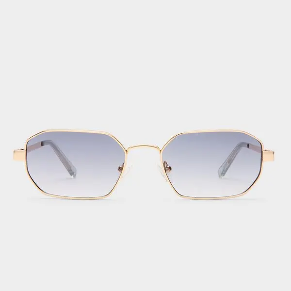 Le Specs Mythic Square Sunglasses - Gold Dust Blue