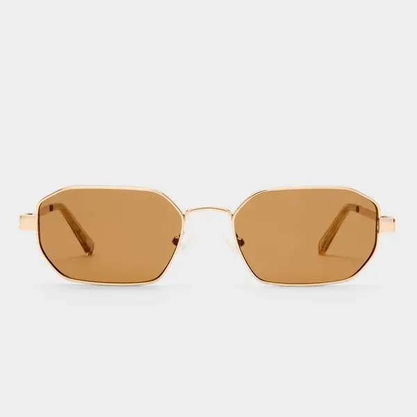 Le Specs Mythic Mono Sunglasses - Gold Light Brown
