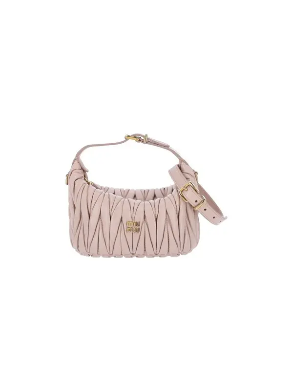 Miu Miu Matelassé Nappa Pouch - Pink