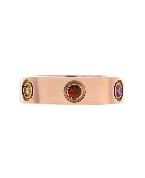 CARTIER Love 18k Rose Gold 6-stone Band Ring With Gemstones - Pink
