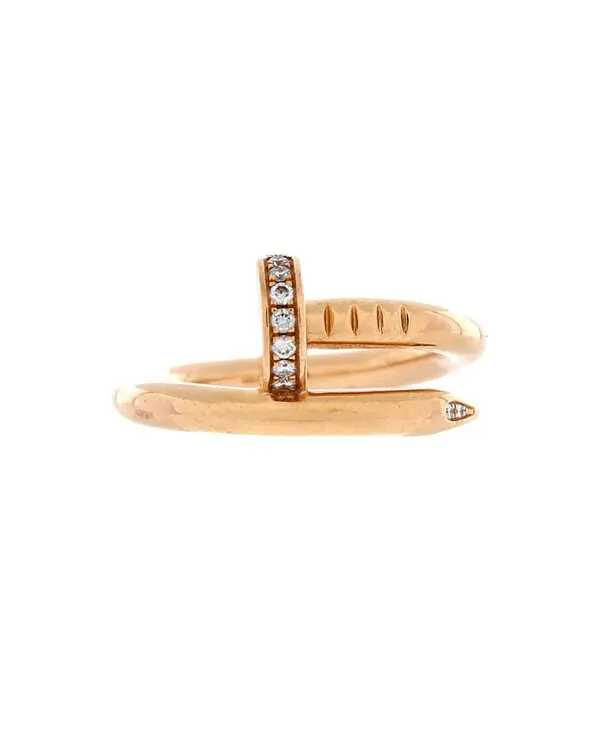 CARTIER Juste Un Clou Ring 18k Rose Gold And Diamonds - Pink