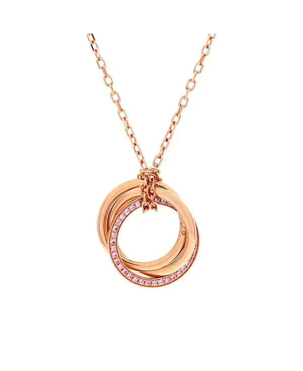 CARTIER Trinity Pendant Necklace In 18k Rose Gold With Sapphires - Pink