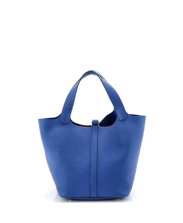 Hermès Mm Picotin Lock Bag Clemence - Blue