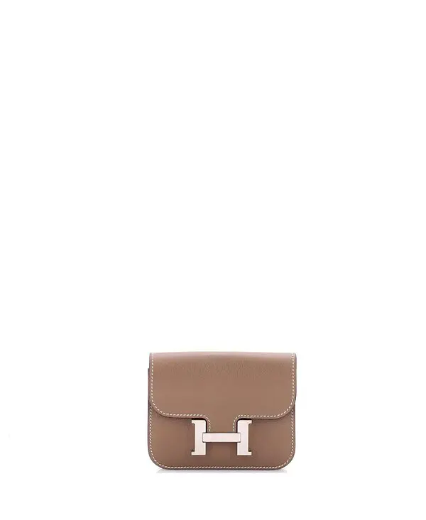 HERMES Constance Slim Wallet Evercolor - Gray
