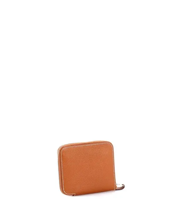 HERMES Compact Zipengo Chaine D'ancre Card Holder Leather