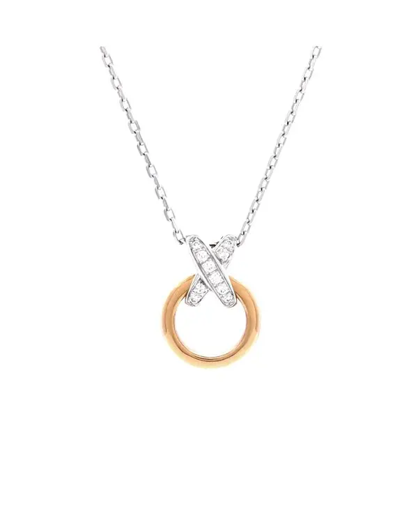 CHAUMET Jeux De Liens Circle Pendant Necklace - Pink And White