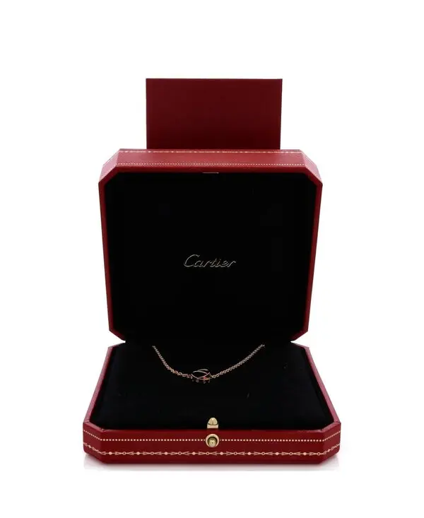 CARTIER Love Interlocking Necklace 18k Rose Gold 17.25