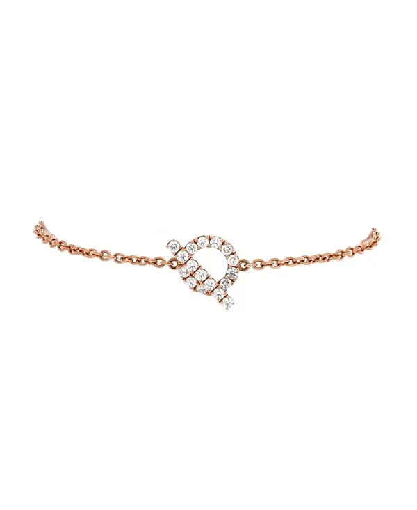 HERMES Finesse Bracelet In 18k Rose Gold With Diamonds - Pink