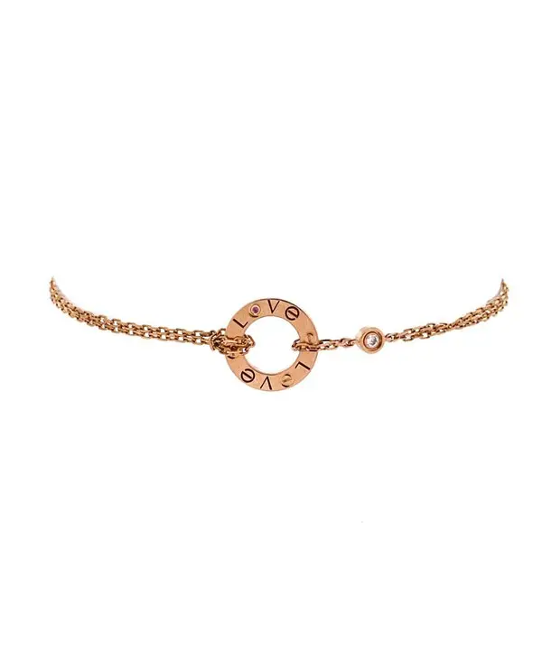 CARTIER 2 Diamonds Love Bracelet - Pink
