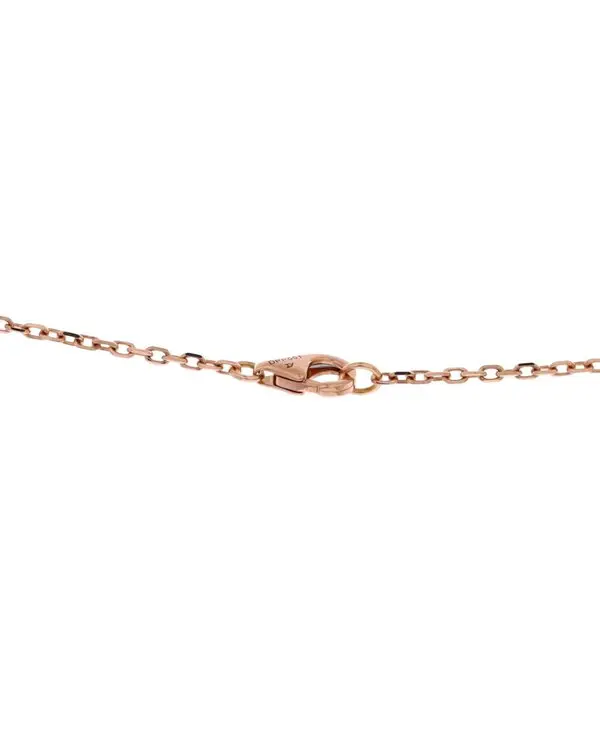 CARTIER Love Interlocking Pave Necklace 18k Rose Gold And Diamonds 16