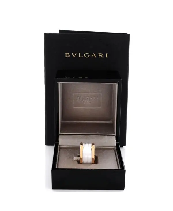 BVLGARI B.zero1 Three Band Ring 18k Rose Gold And Ceramic