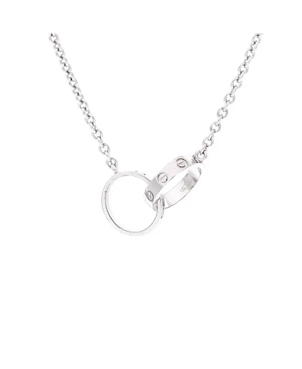 CARTIER Love Interlocking Chain Necklace 17.25 - White