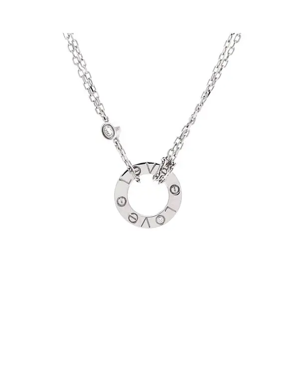 CARTIER Love Pendant Necklace 18k Gold With Diamonds - White